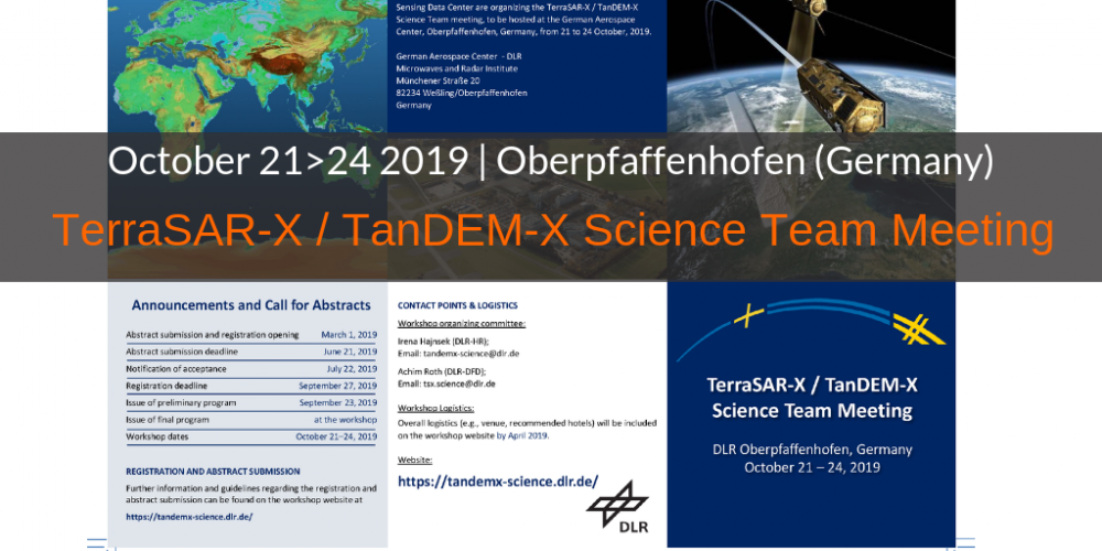 October 21>24 | TerraSAR-X / TanDEM-X Science Team Meeting – Theia