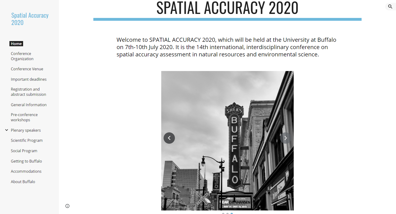 SPATIAL ACCURACY, Buffalo, NY, July 7-10th 2020 – Theia